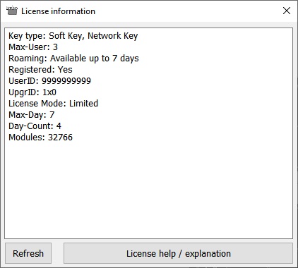 License Key information